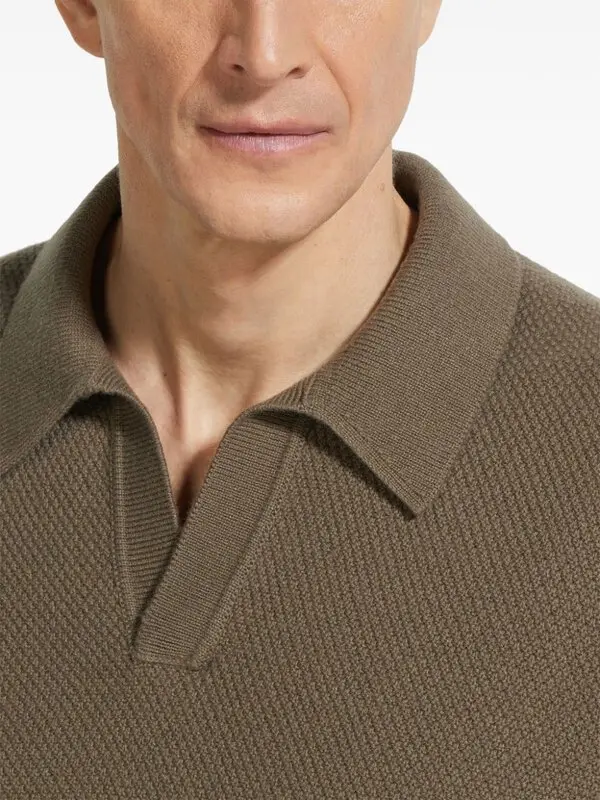 Zegna Oasi Cashmere Polo Shirt - Brown