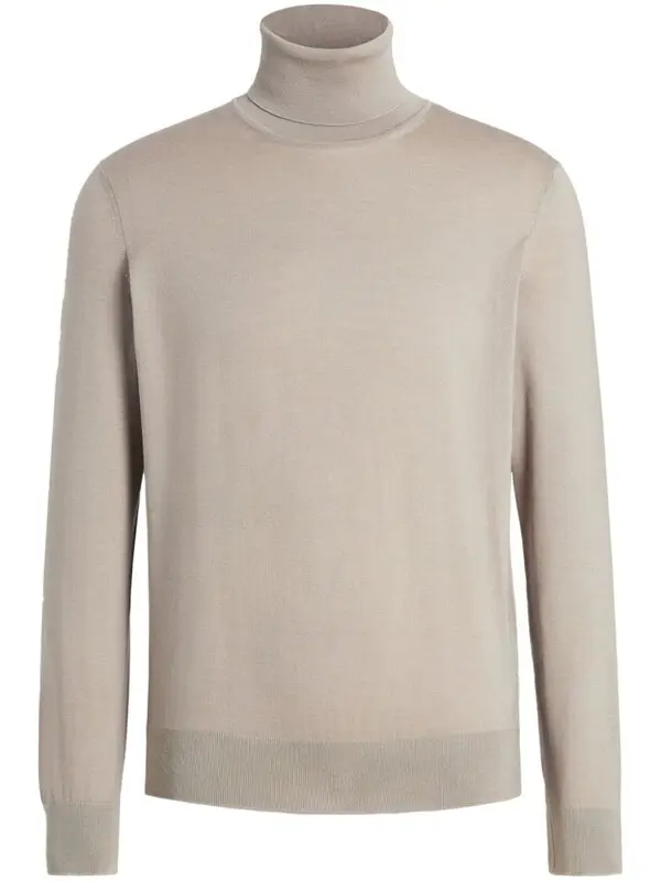 Zegna Roll-neck Sweater - Neutrals