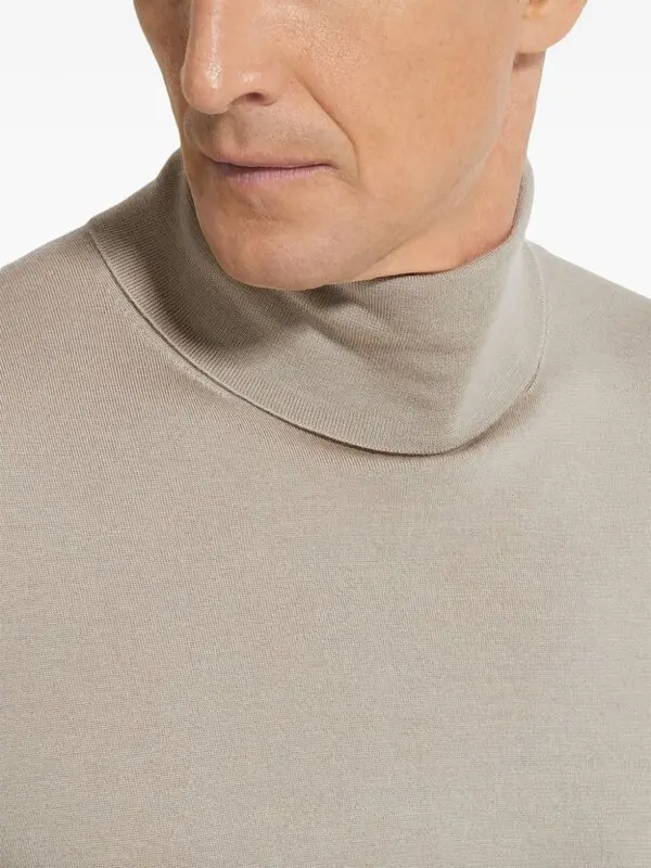 Zegna Roll-neck Sweater - Neutrals