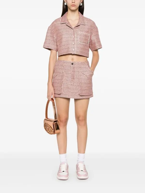 Amiri Tweed Mini Skirt