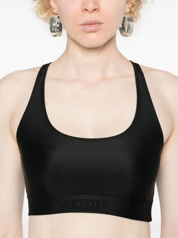 ROTATE BY BIRGER CHRISTENSEN Logo-embroidered Crop Top
