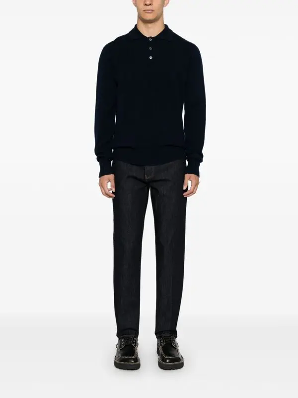 DRUMOHR Virgin Wool Polo Shirt - Blue