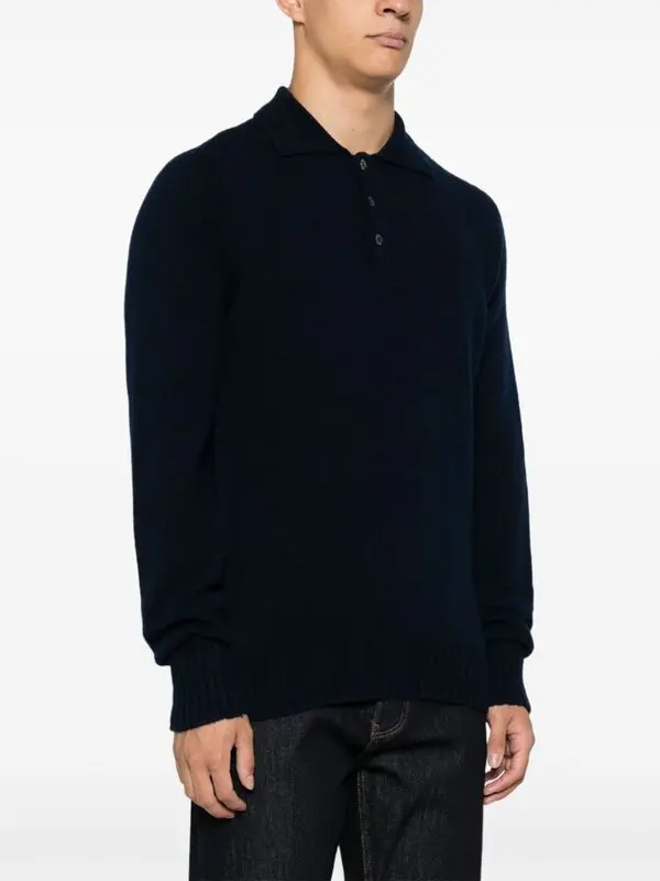 DRUMOHR Virgin Wool Polo Shirt - Blue