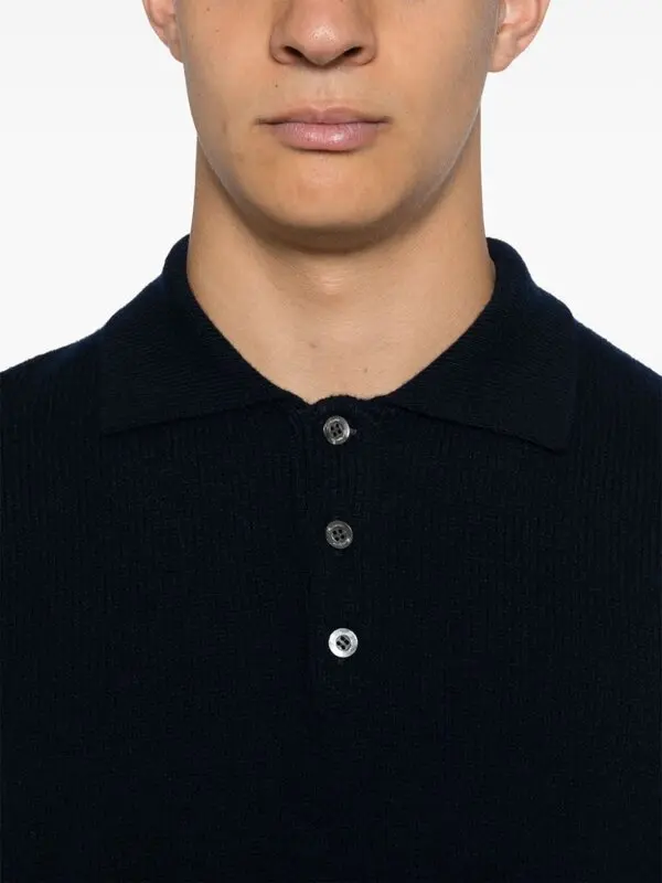 DRUMOHR Virgin Wool Polo Shirt - Blue