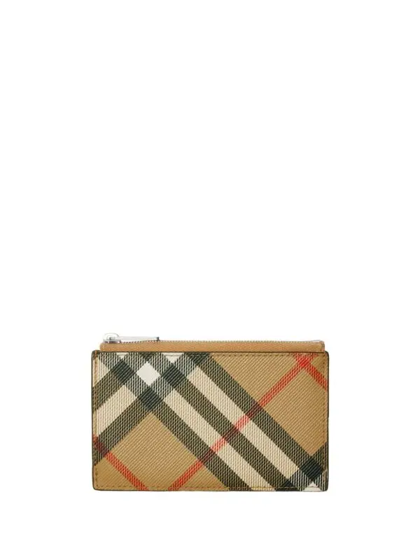 Burberry Checkered Zip-up Cardholder - Neutrals