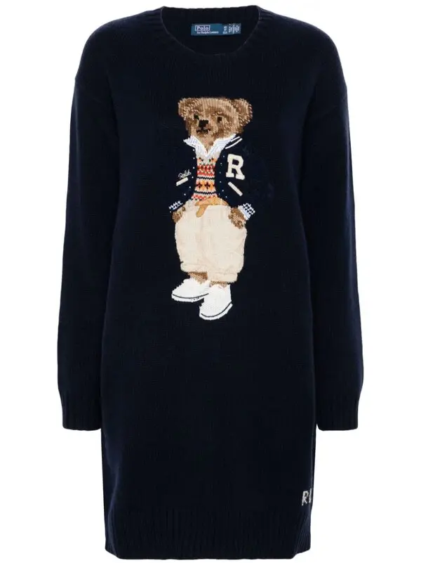 Polo Ralph Lauren Polo Bear Wool-cashmere Dress - Blue