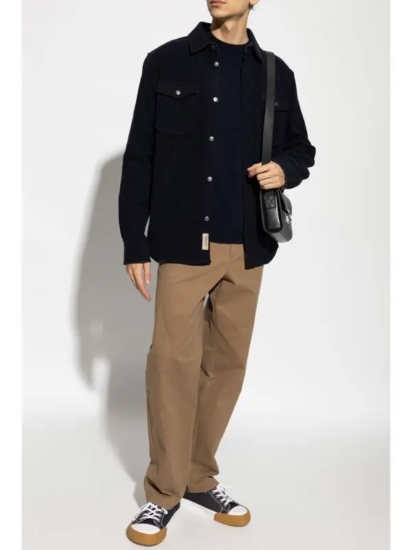 Woolrich Logo-embroidered Wool Sweater - Black