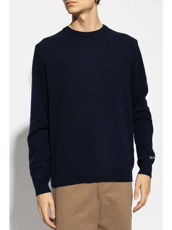 Woolrich Logo-embroidered Wool Sweater - Black