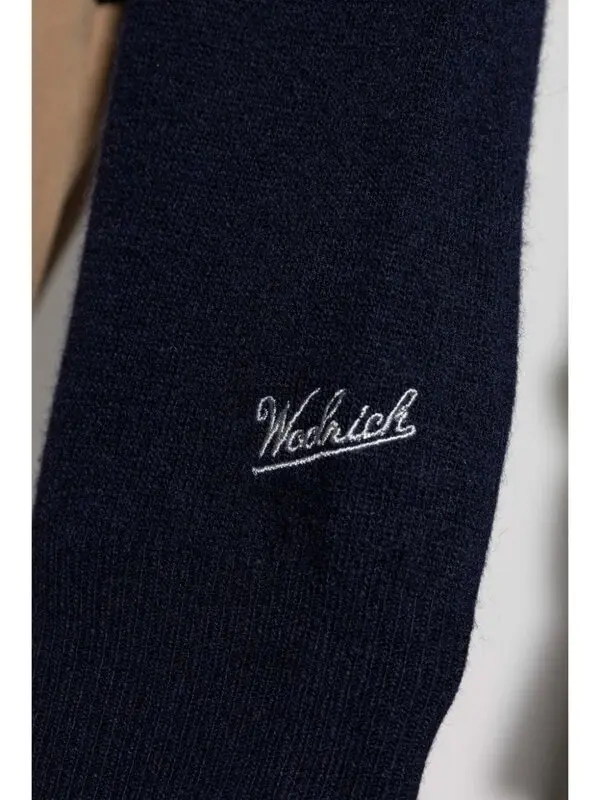 Woolrich Logo-embroidered Wool Sweater - Black
