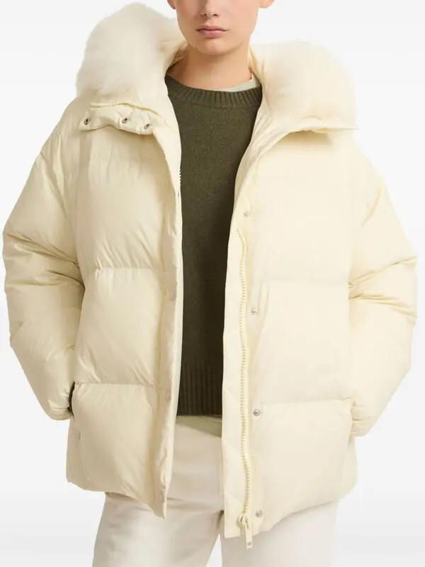 YVES SALOMON Lambswool-trimmed Hooded Jacket