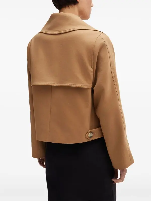 BOSS Draped-collar Cropped Jacket