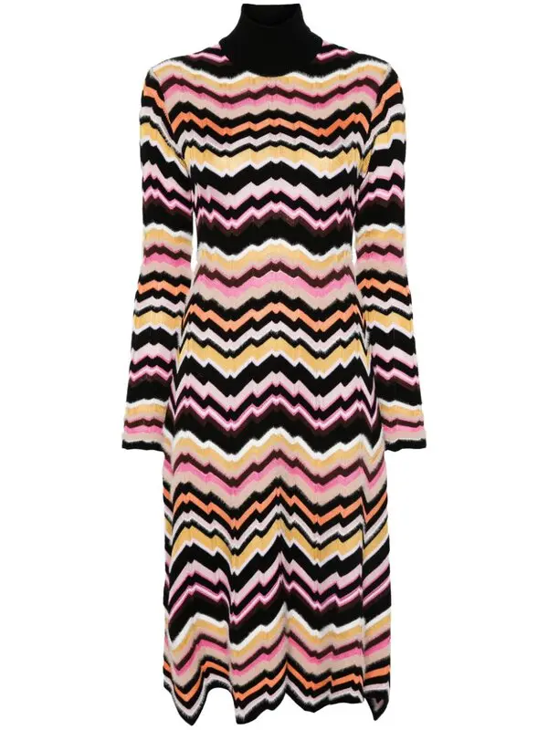 Missoni Zigzag-detail Midi Dress - Black