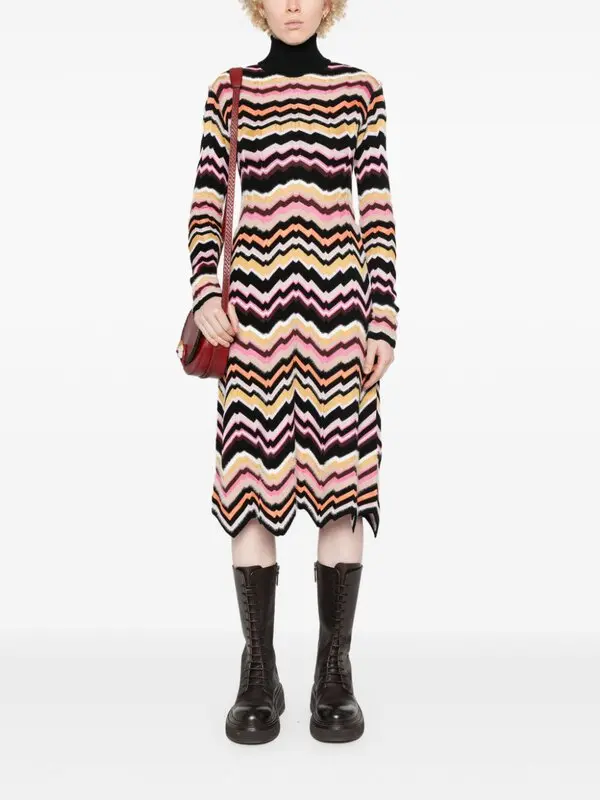 Missoni Zigzag-detail Midi Dress - Black