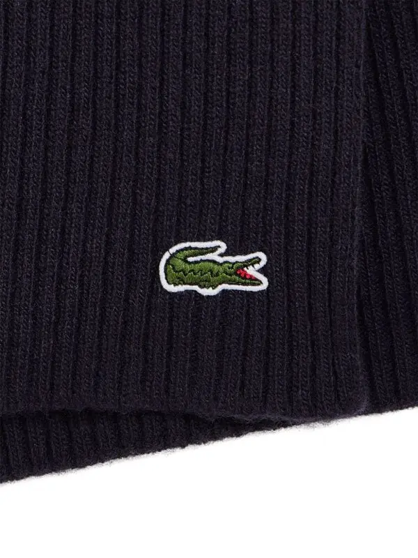 Lacoste Ribbed-knit Wool Scarf