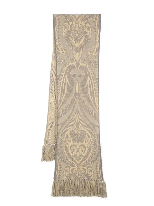 Etro Barocco Jacquard-knit Scarf - Yellow
