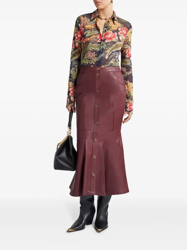 Etro Mermaid Leather Skirt
