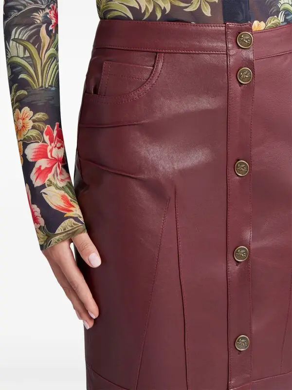 Etro Mermaid Leather Skirt