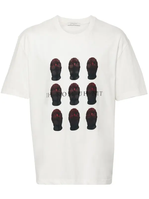 IH NOM UH NIT Mask-print T-shirt - White