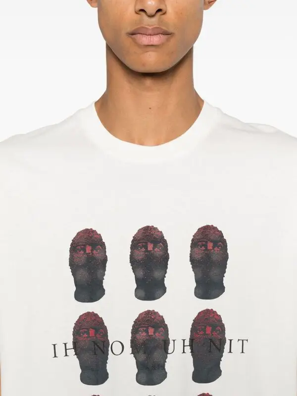 IH NOM UH NIT Mask-print T-shirt - White