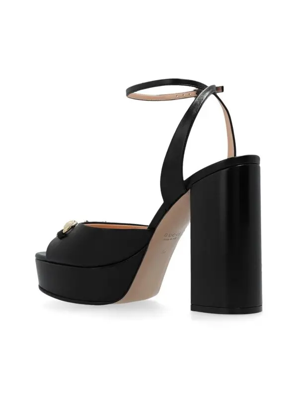 Gucci 115mm Horsebit Leather Platform Pumps