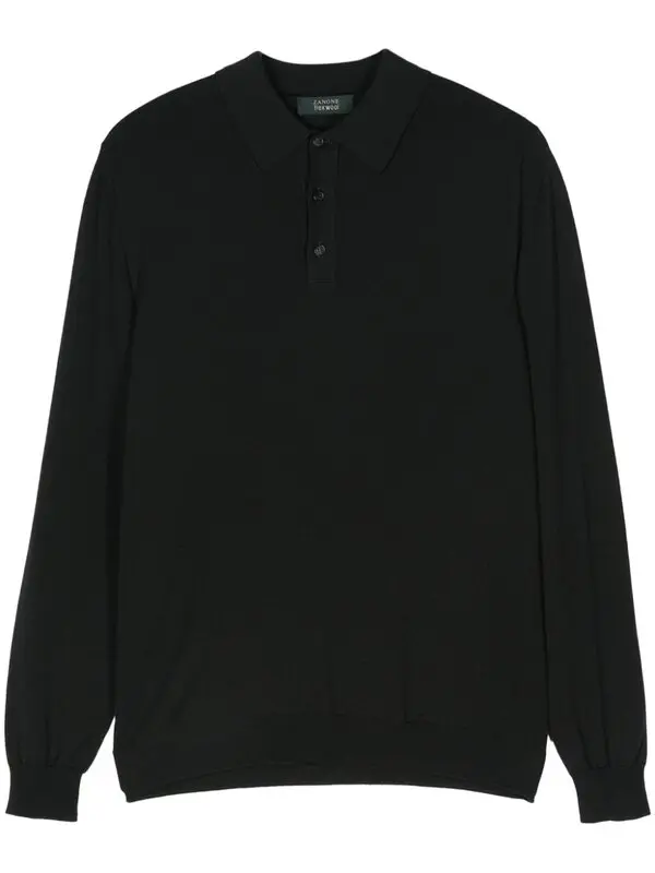 ZANONE Fine-knit Polo Shirt - Green