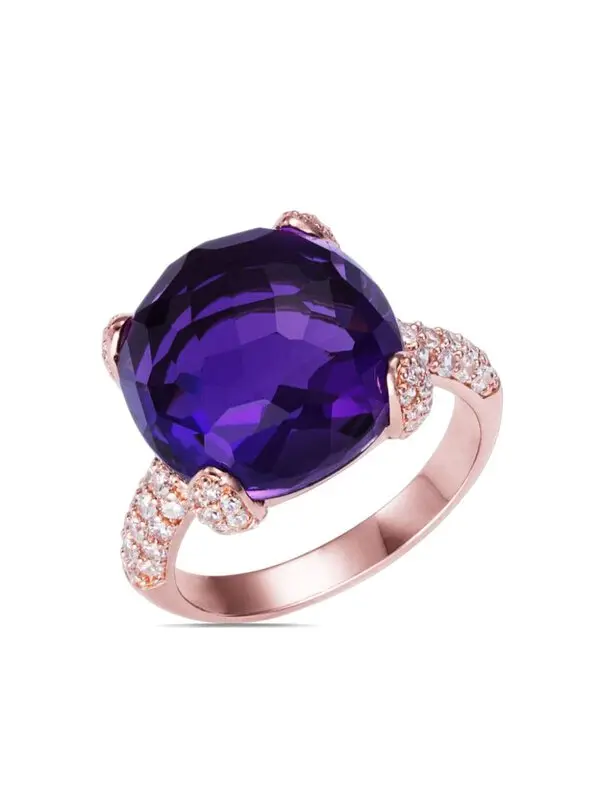 ANABELA CHAN 18kt Rose Gold Vermeil Amethyst Ring - Pink