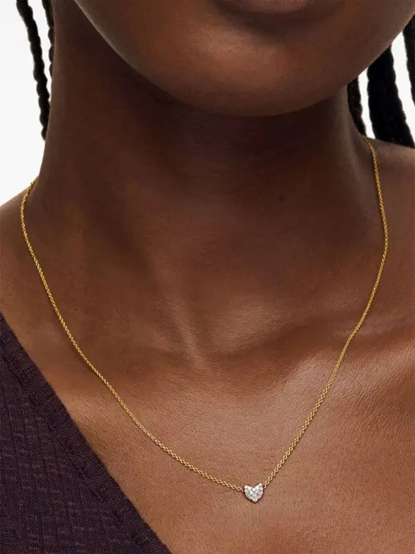 Monica Vinader 18kt Yellow Vermeil Heart Diamond Necklace - Gold