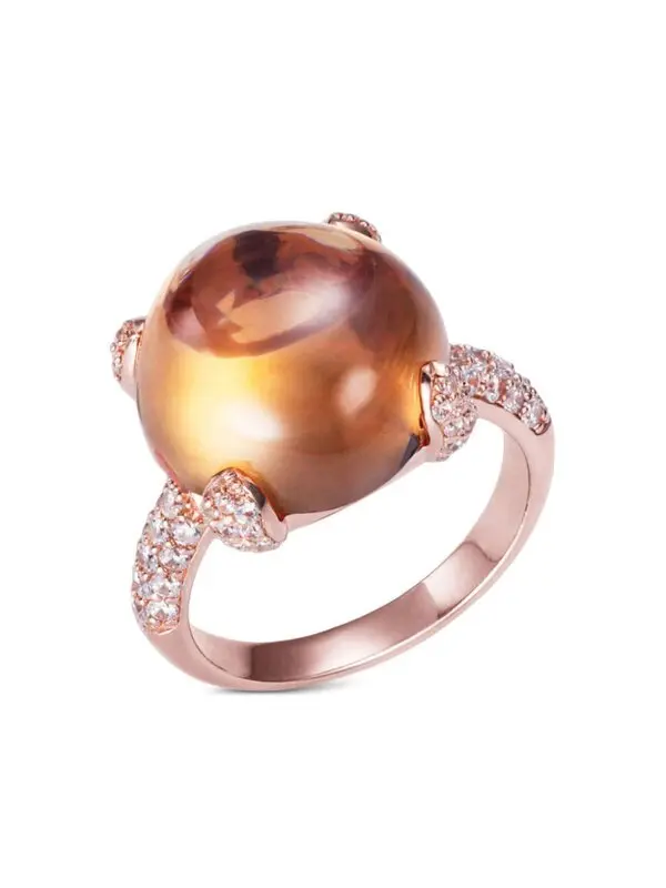 ANABELA CHAN 18kt Rose Gold Vermeil Citrine Ring - Pink