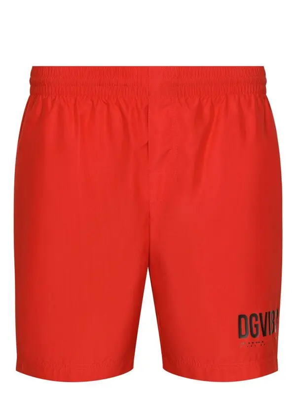 Dolce & Gabbana Logo-print Swim Shorts - Red