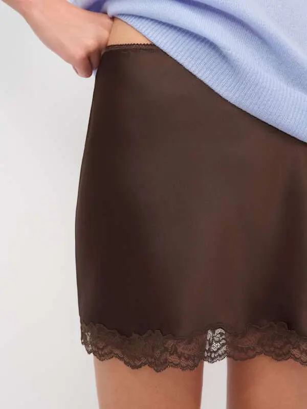 REFORMATION Neera Satin Skirt