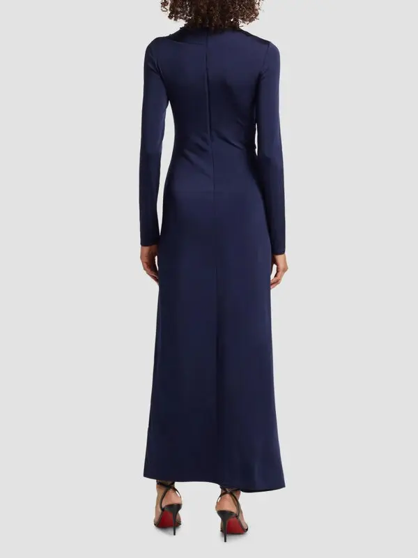 Giorgio Armani Jersey Embellished Maxi Dress - Navy