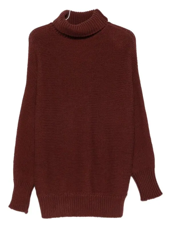 ALYSI Wool Turtleneck Jumper - Brown