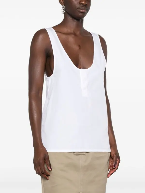 Saint Laurent Cotton Poplin Top - White