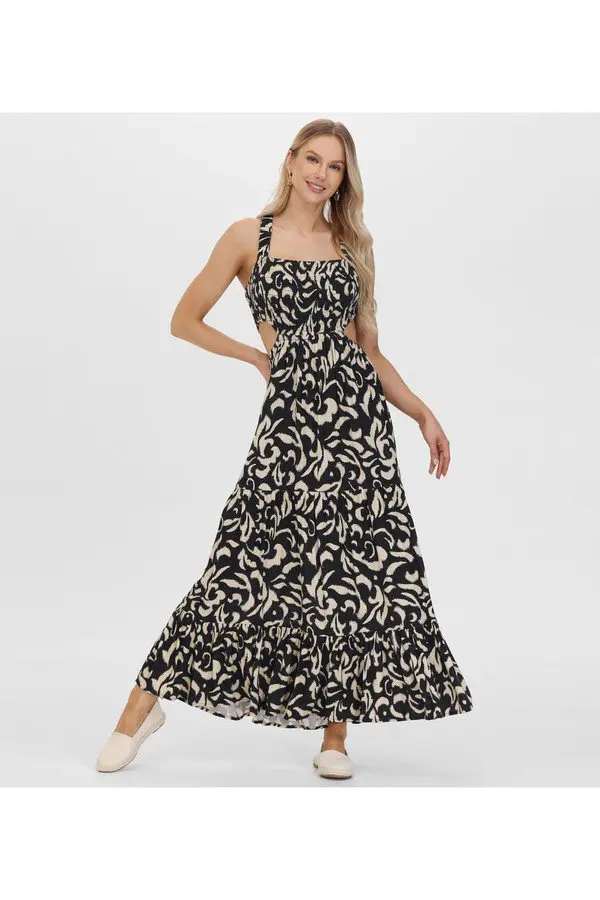 The Frye Company Smocked Cut Out Maxi Dress In Black - 50% Off |  Editorialist