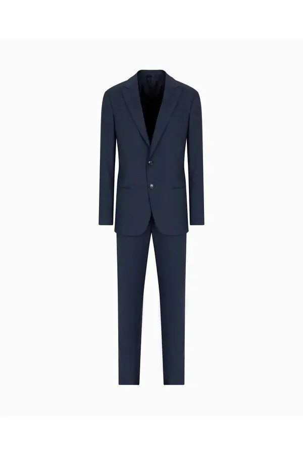 Giorgio Armani Soho Line Single-breasted Suit In Pinpoint-effect Virgin Wool