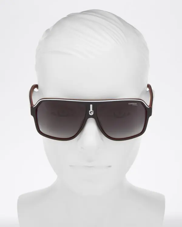 Carrera Eyewear Oversized Flat Top Aviator Sunglasses - Red/gray Gradient