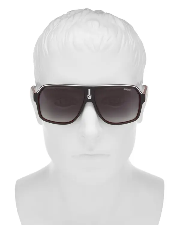 Carrera Eyewear Oversized Flat Top Aviator Sunglasses - Red/gray Gradient
