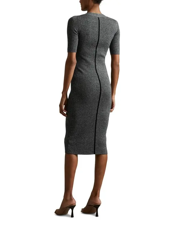 REISS Sandy Ribbed Midi Dress