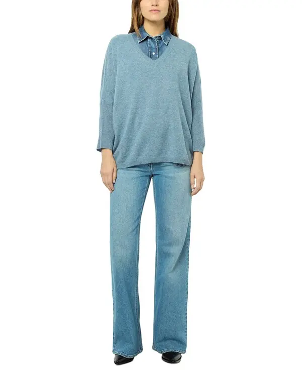 Gerard Darel Jourdan Cashmere V-neck Sweater - Indigo
