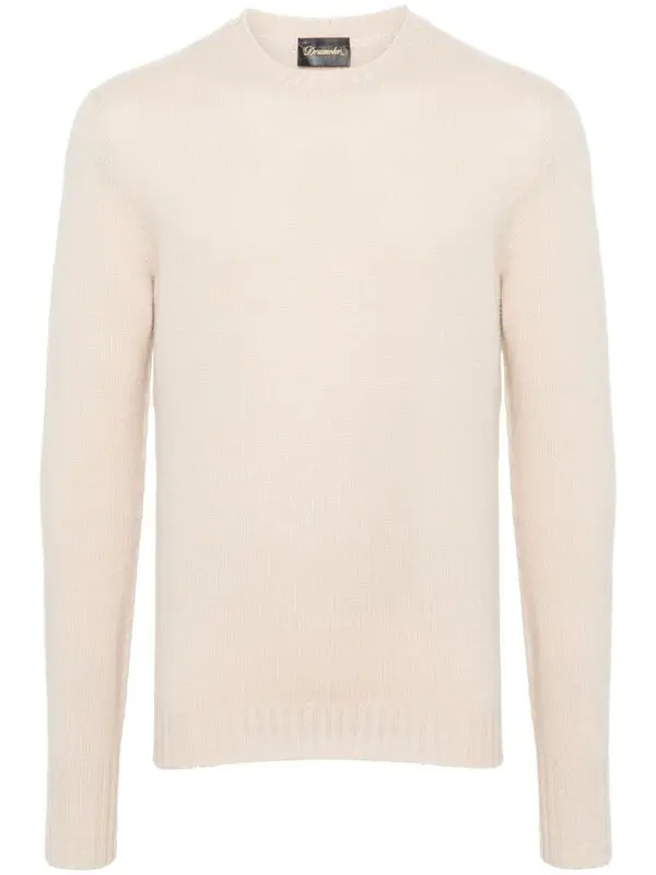 DRUMOHR Crew-neck Cashmere Sweater - Neutrals