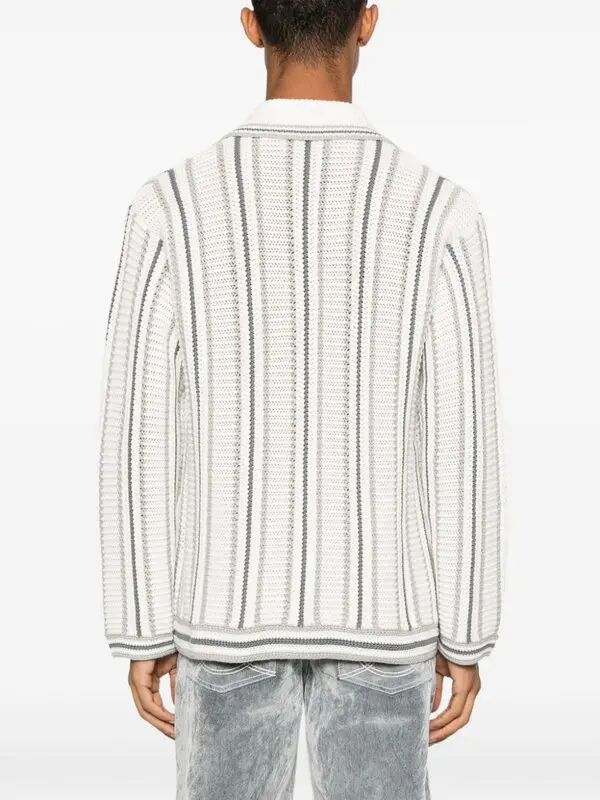 Casablanca Crochet Textured Cardigan - White