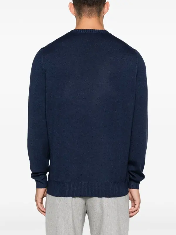FAY Logo-embroidered Sweater - Blue