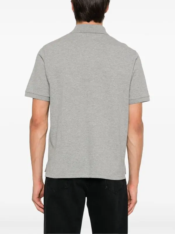 Saint Laurent Piqué-weave Polo Shirt - Grey