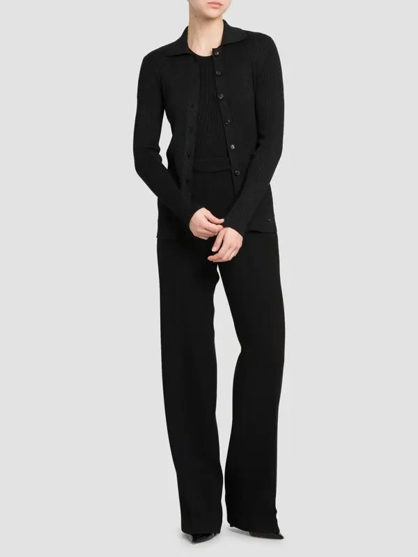 Kiton Rib-knit Wool-blend Cardigan