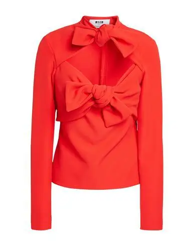 MSGM Bow Blouse - Tomato Red