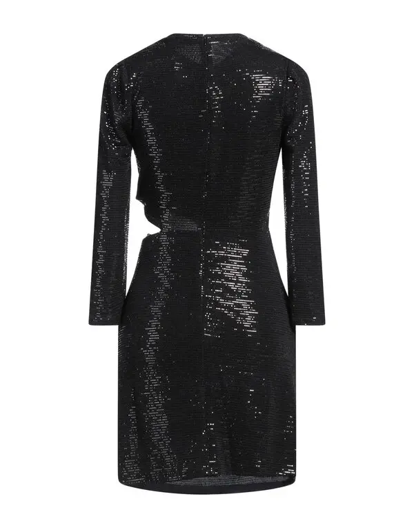 Sandro Sequined Crewneck Mini Dress With 3/4 Sleeves