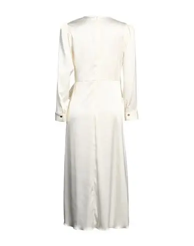 Sandro Midi Dress Cream Size Polyester, Elastane
