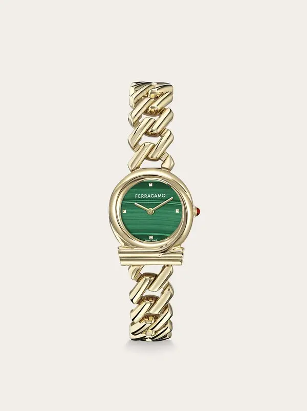 FERRAGAMO Gancini Twisted Watch - Malachite