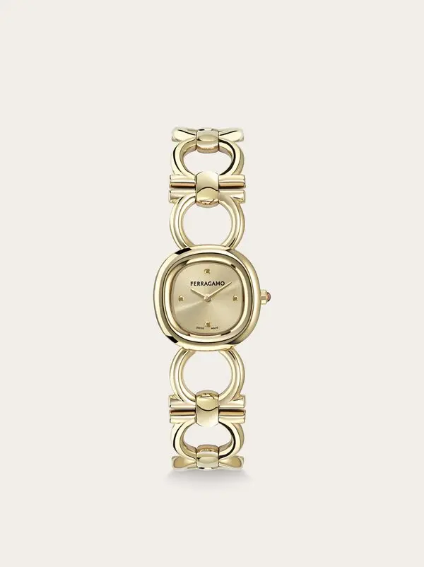 FERRAGAMO Double Gancini Bracelet Watch - Beige