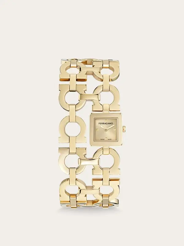 FERRAGAMO Double Gancini Bracelet Watch - Gold